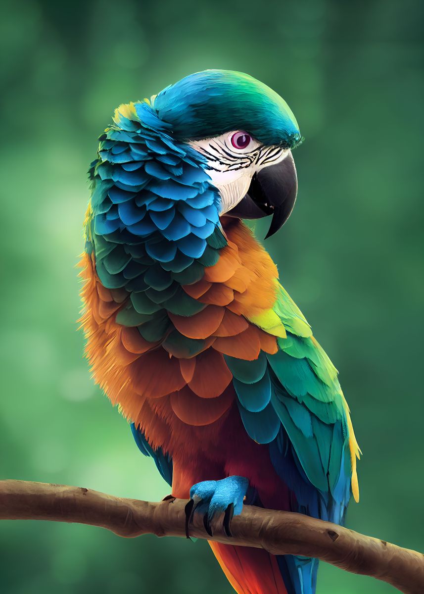 'Magic Parrot' Poster, picture, metal print, paint by Valter Shabani ...