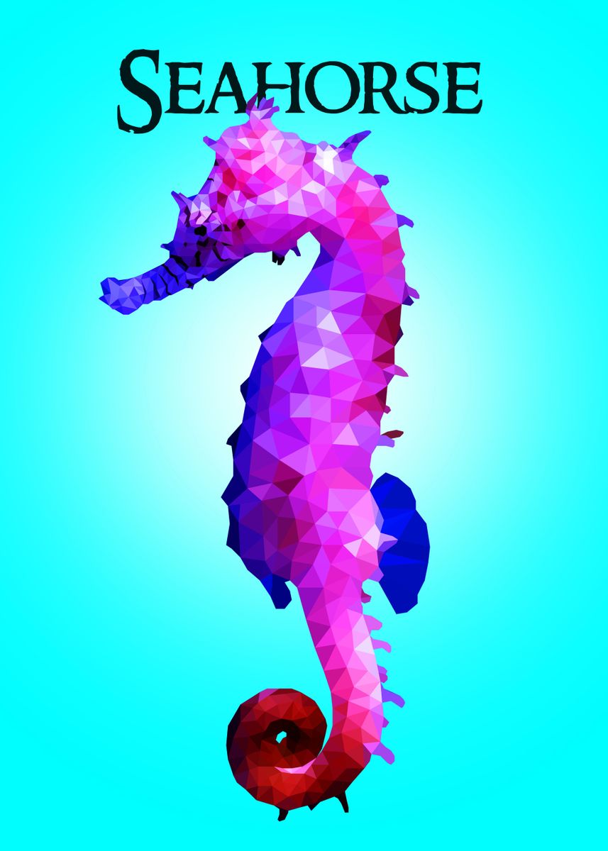 'Seahorse' Poster, picture, metal print, paint by Dare Neil | Displate