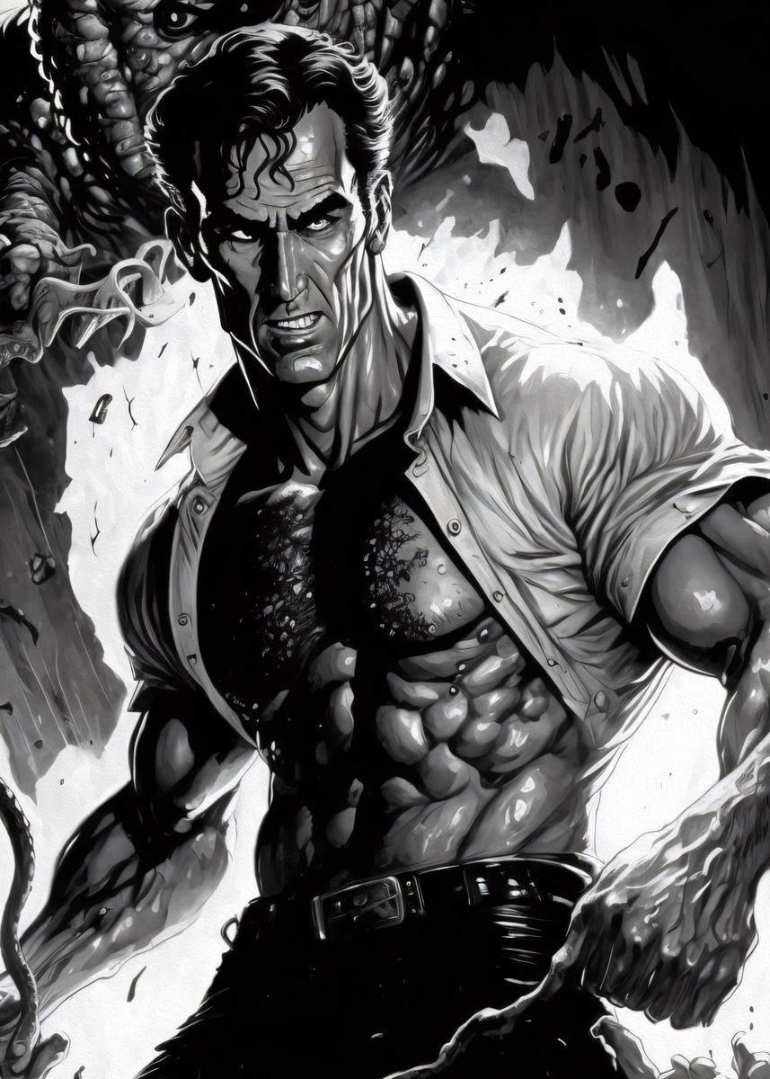 'Old Movie Hero' Poster, picture, metal print, paint by Sorin Ilie ...