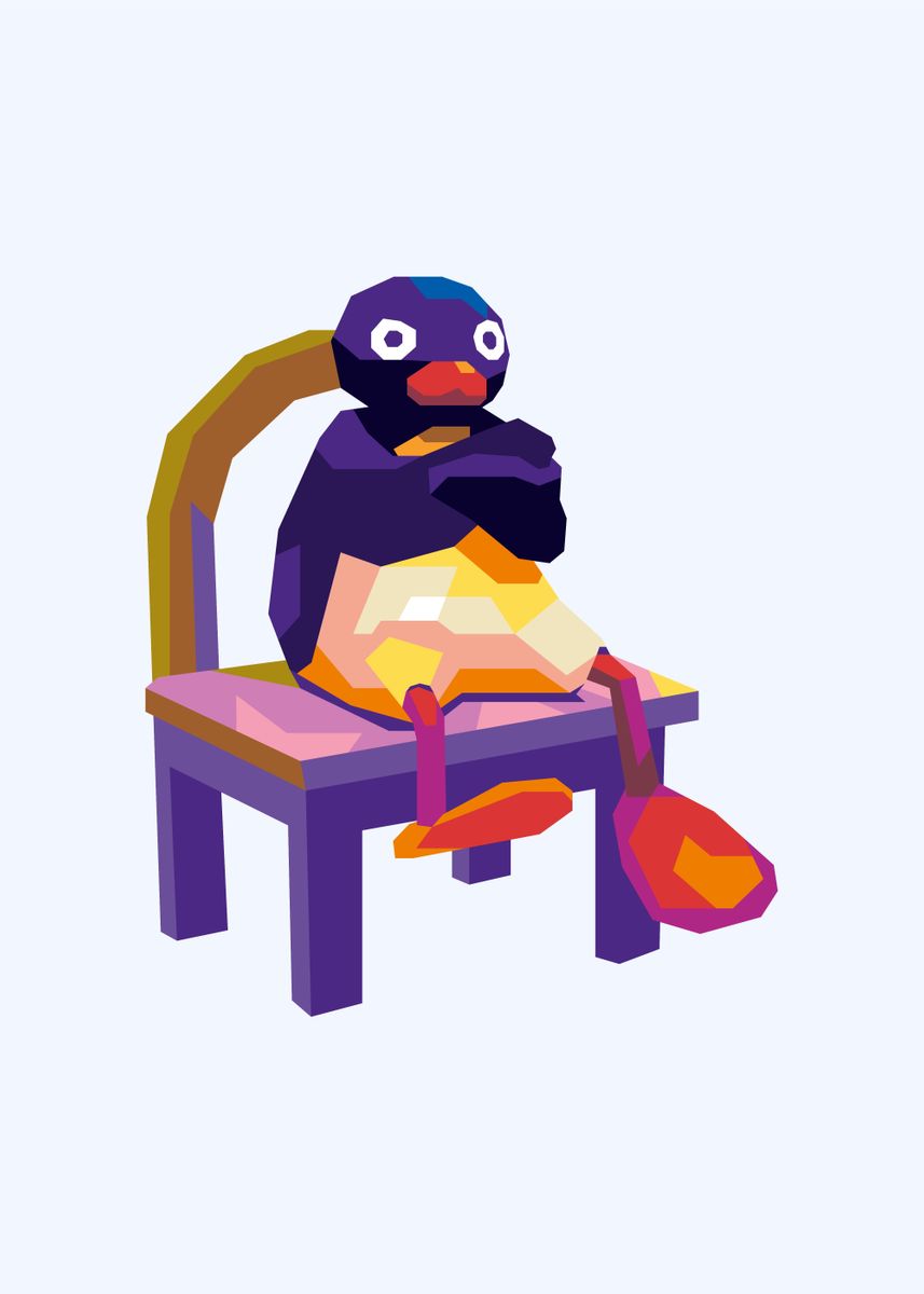 'Angry pingu meme' Poster, picture, metal print, paint by New Trending ...