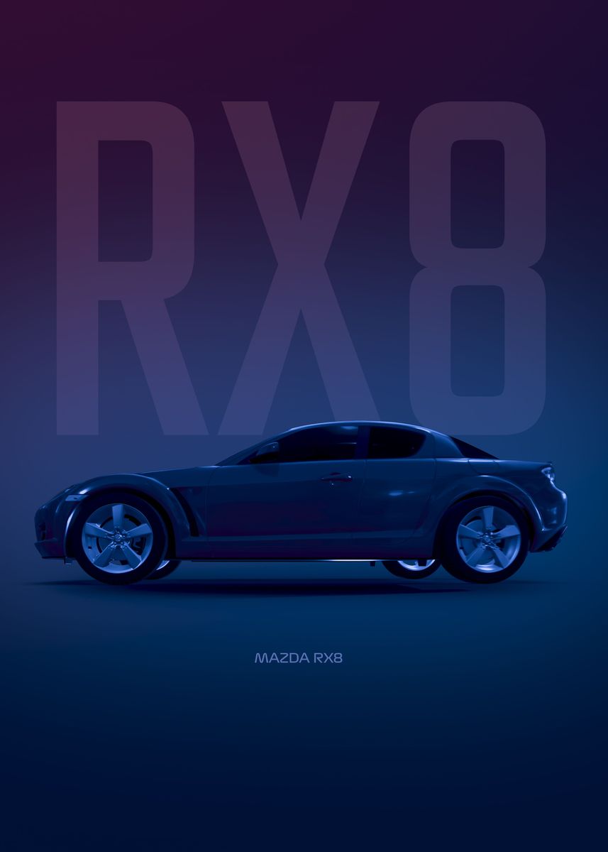 'Mazda RX8' Poster, picture, metal print, paint by Basues | Displate