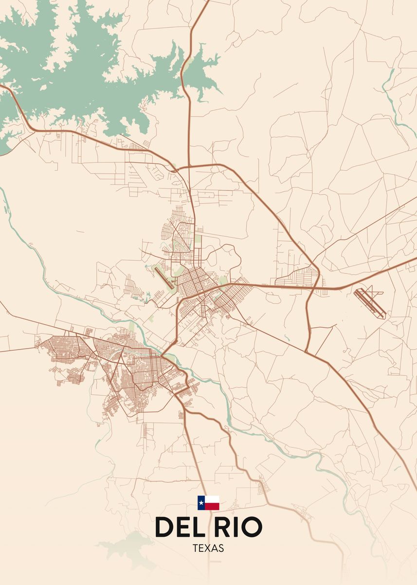 'Del Rio TX' Poster, picture, metal print, paint by IMR Designs | Displate