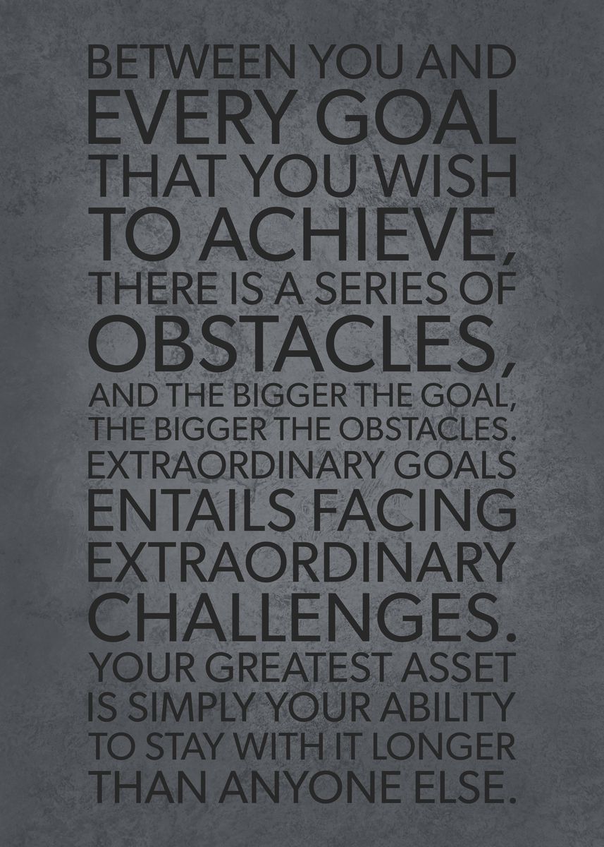 'Goals vs Obstacles' Poster by CHAN | Displate