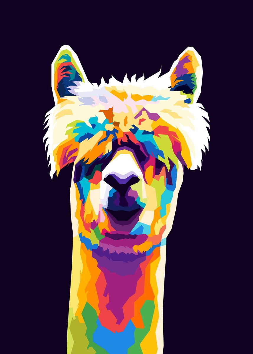 'Alpaca Pop art' Poster by Siksis Art | Displate
