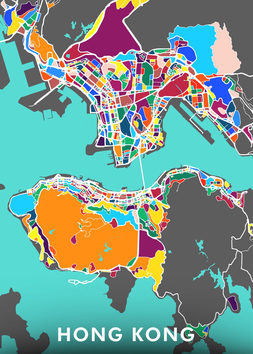 'Hong Kong' Poster, picture, metal print, paint by Dutton Jerrell | Displate