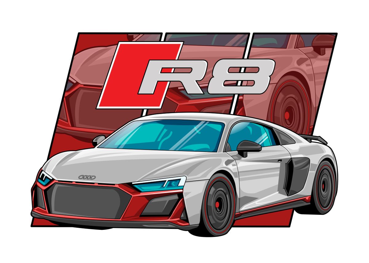 'Audi R8 poster' Poster by Lutpanoa | Displate