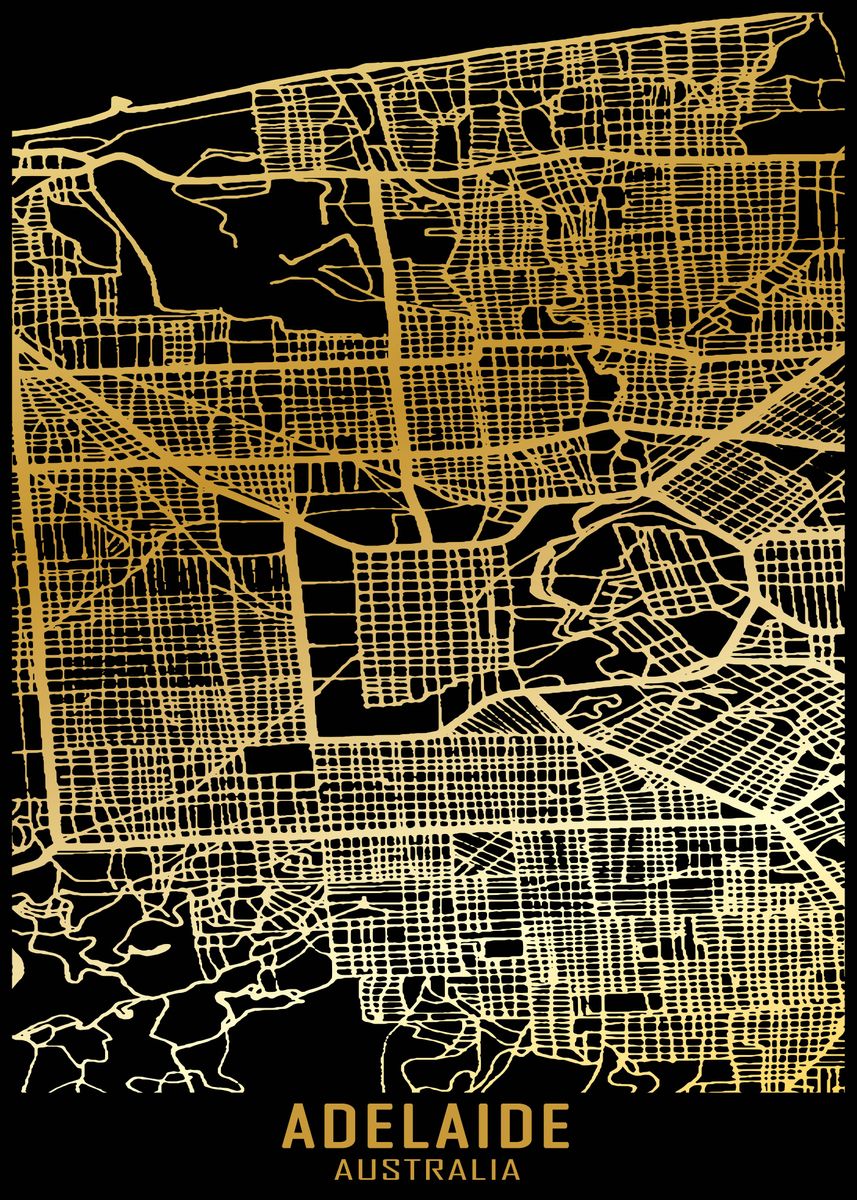 'Adelaide Australia City' Poster, picture, metal print, paint by ...