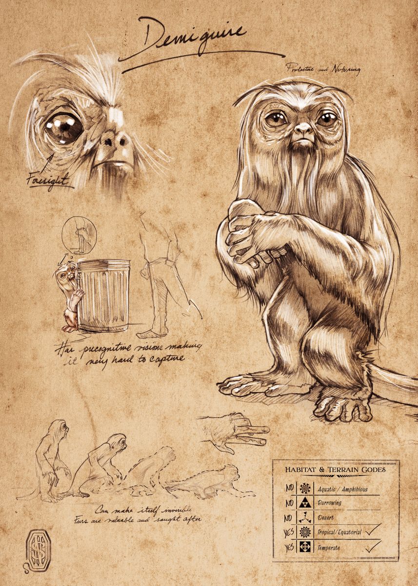 'Demiguise Note' Poster, picture, metal print, paint by Wizarding World ...