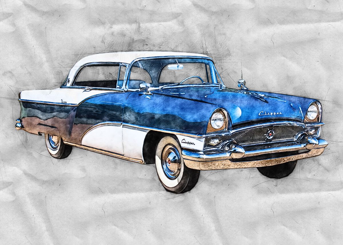 '1955 Packard Clipper' Poster by Pixxelworks Florian Schaller | Displate