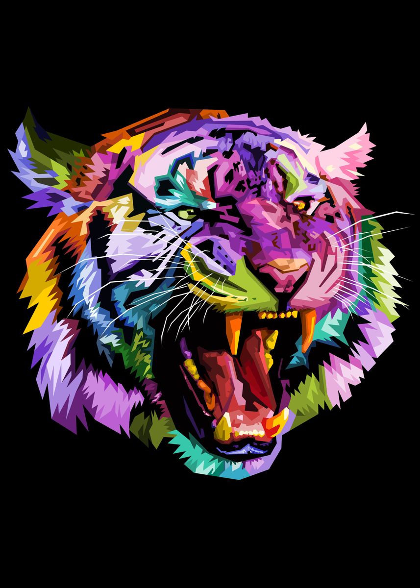 'Colorful tiger' Poster, picture, metal print, paint by Le Duc Hiep ...
