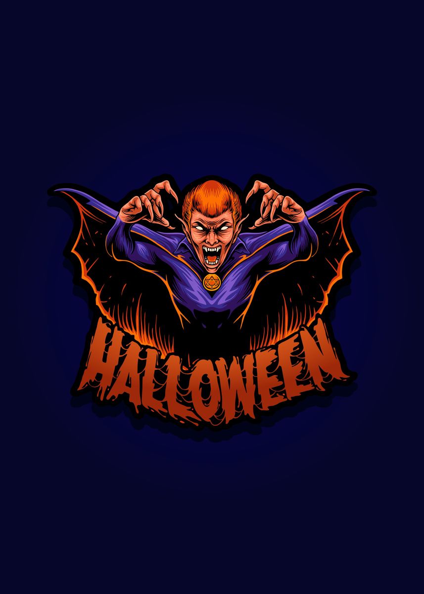 'Halloween vampire' Poster, picture, metal print, paint by DianeFFlower ...