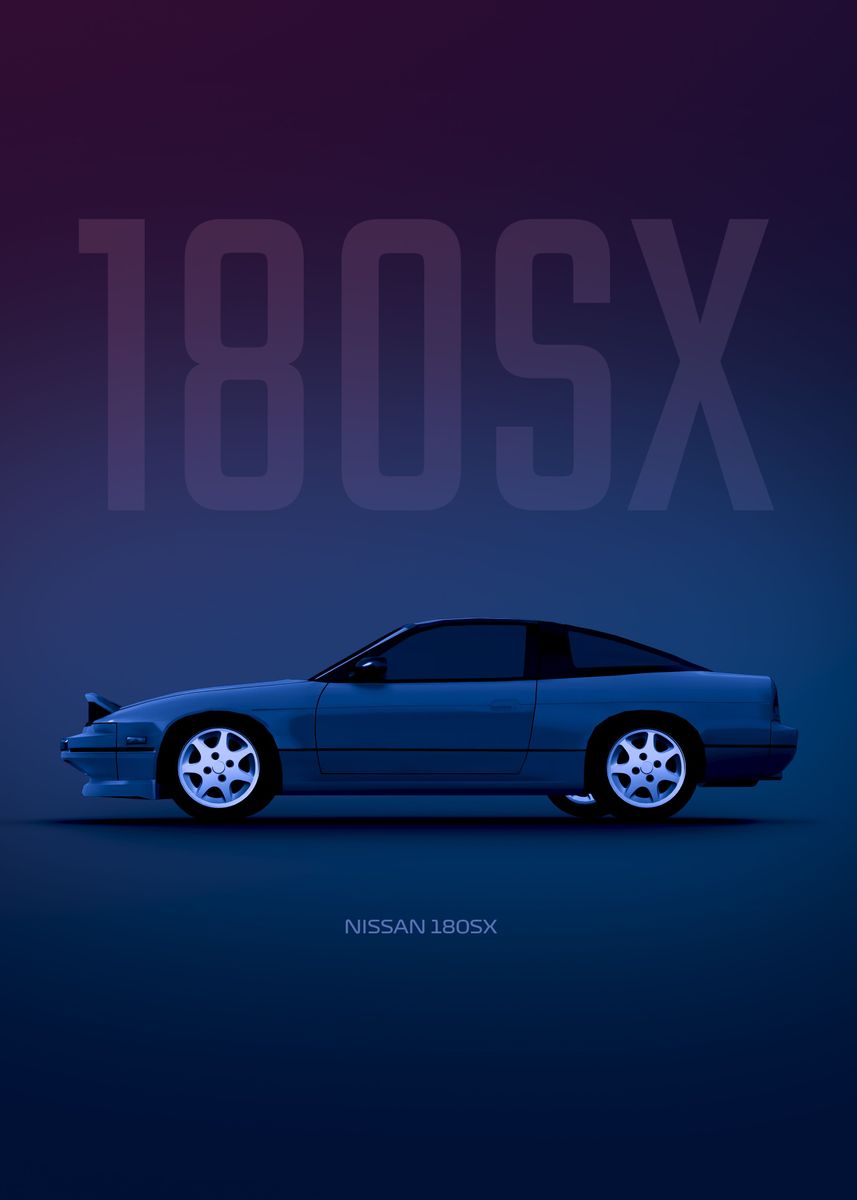'Nissan 180SX' Poster, picture, metal print, paint by Basues | Displate