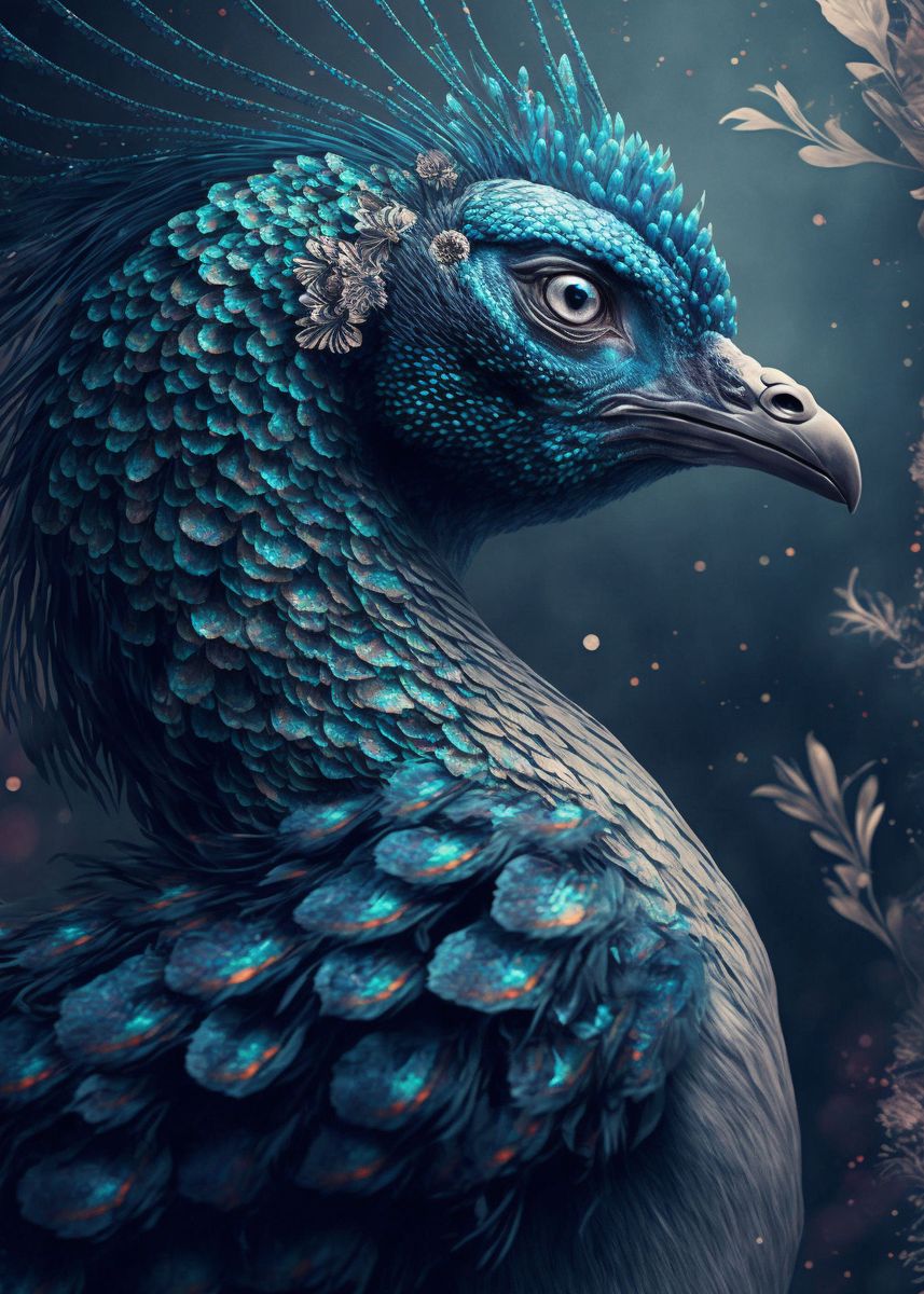 'A Beautiful Blue Bird' Poster, picture, metal print, paint by ...