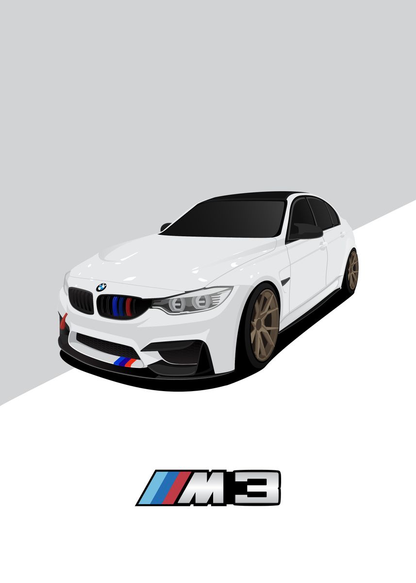 'BMW M3 Competizione' Poster, picture, metal print, paint by Ahmad Nur ...