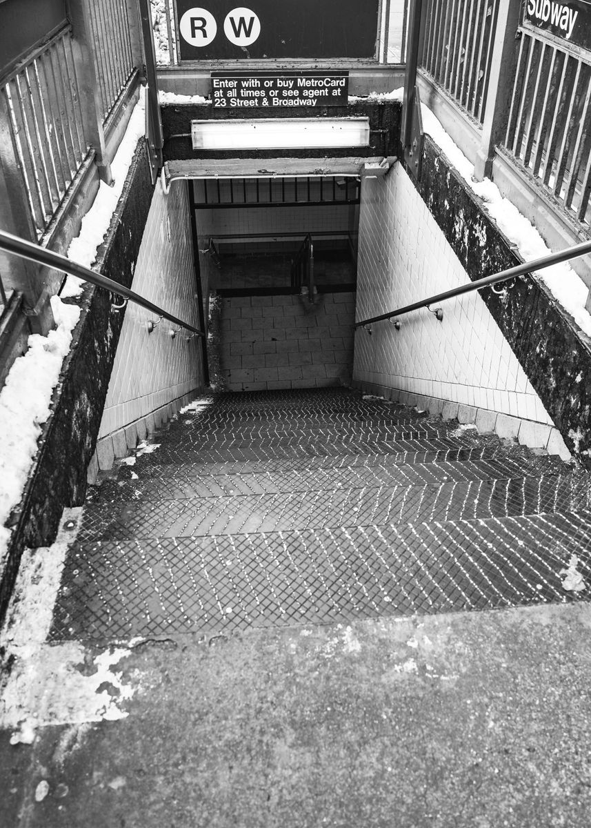 'New York City Subway Stop' Poster, picture, metal print, paint by ...