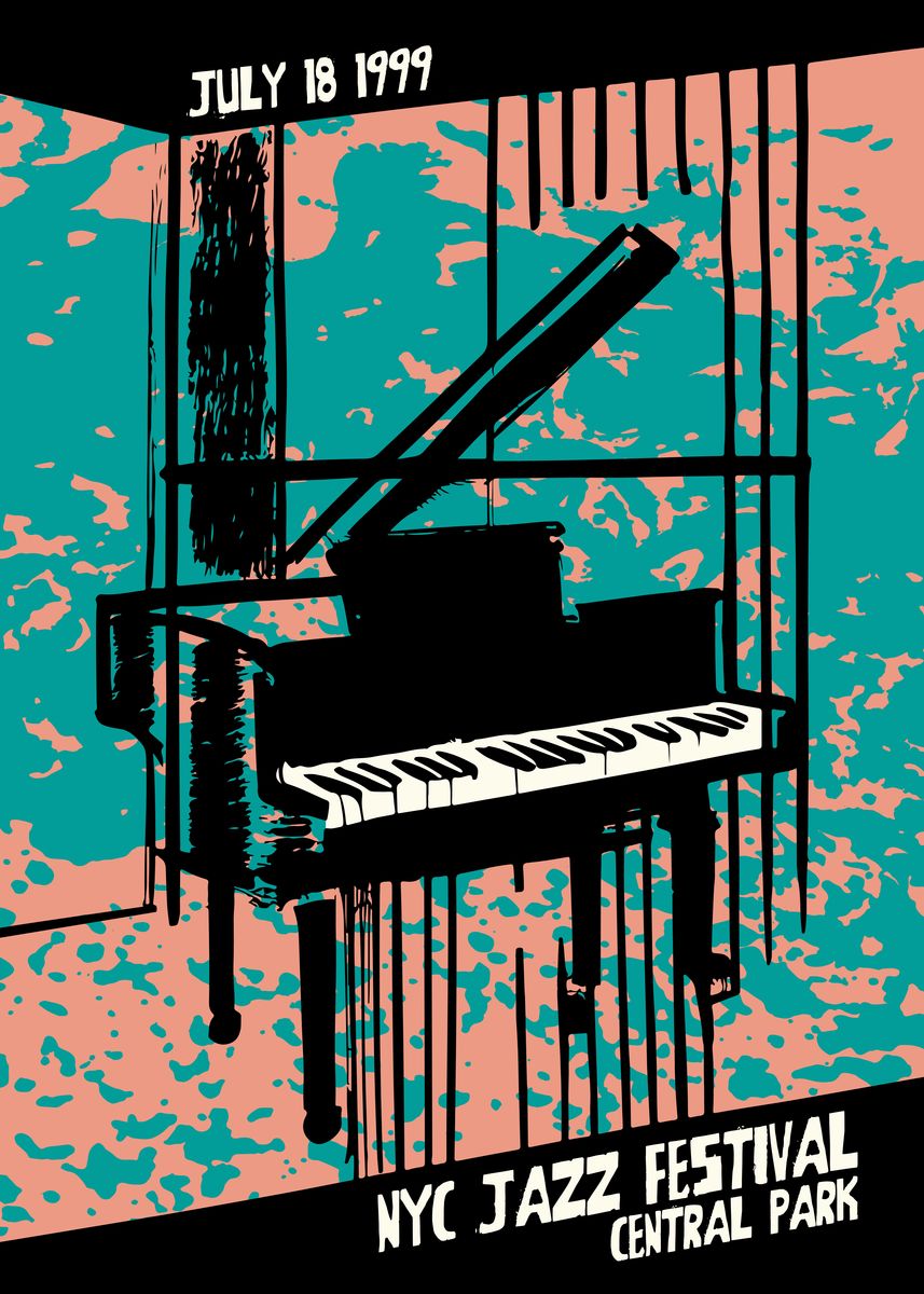 'NYC Jazz Festival Poster' Poster, picture, metal print, paint by BluePinkPanther | Displate