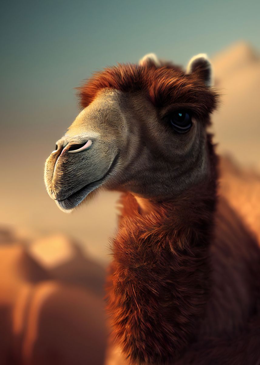 'Cute Camel' Poster, picture, metal print, paint by PosterSuite | Displate