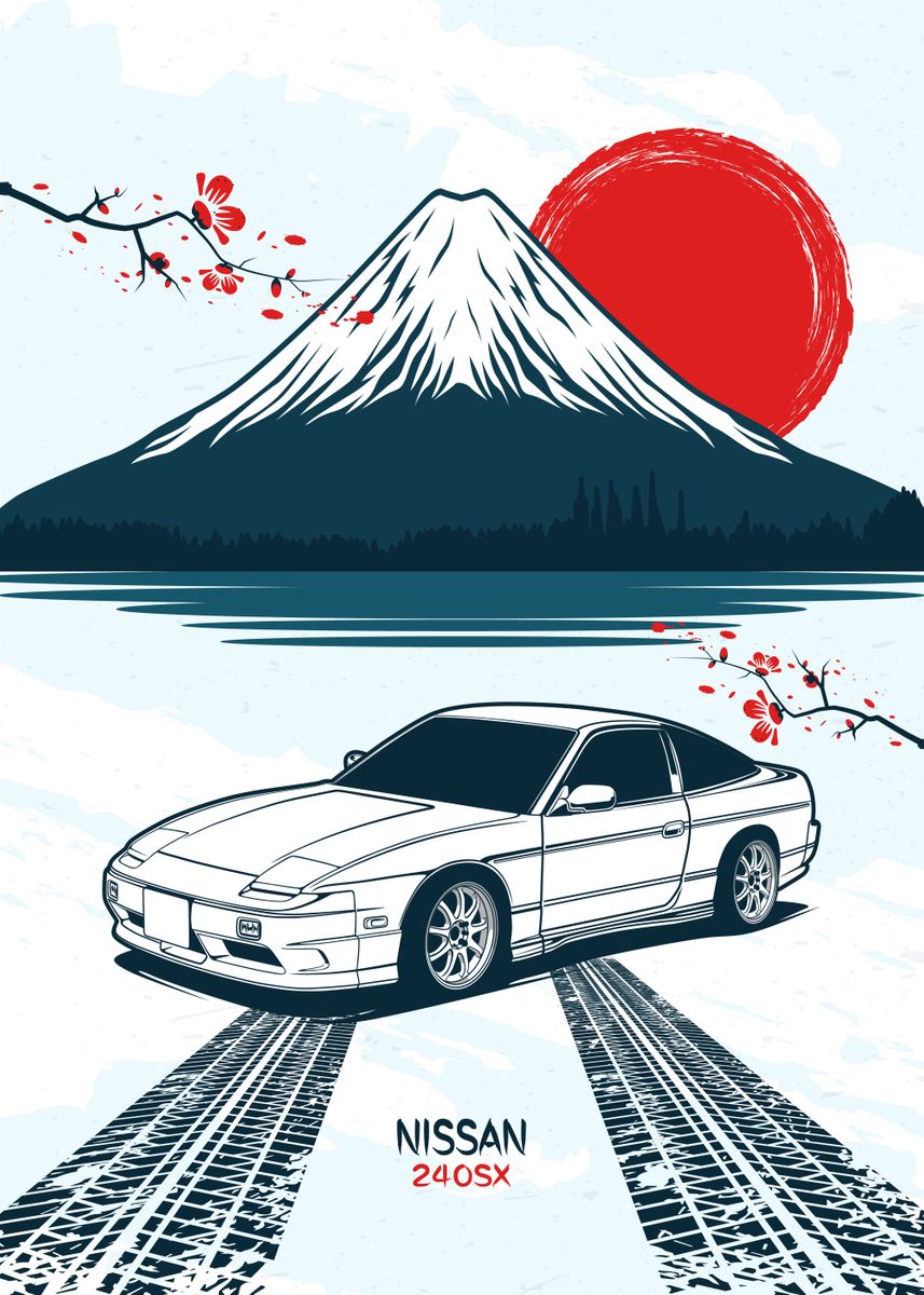 'Nissan 240SX' Poster, picture, metal print, paint by Faissal Thomas ...