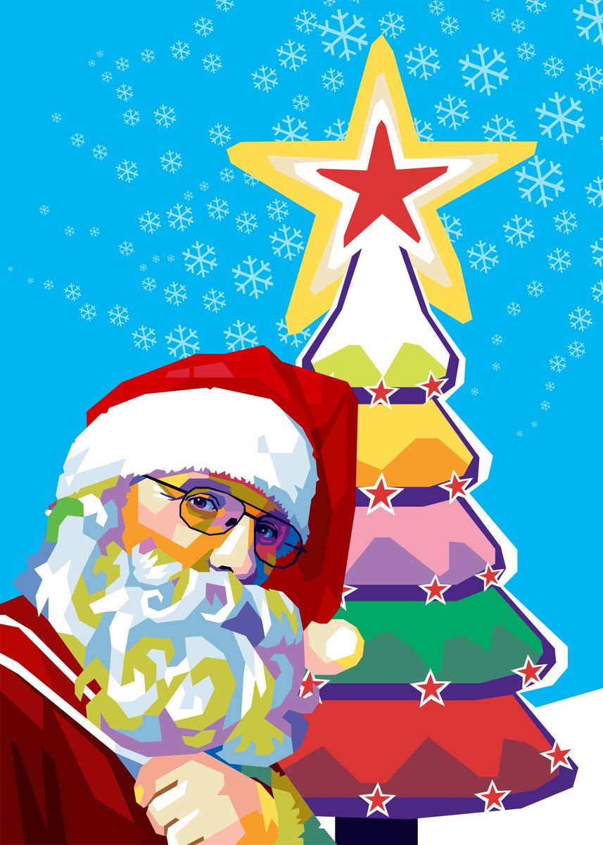 'Santa Claus Popart' Poster, picture, metal print, paint by Muifatin ...