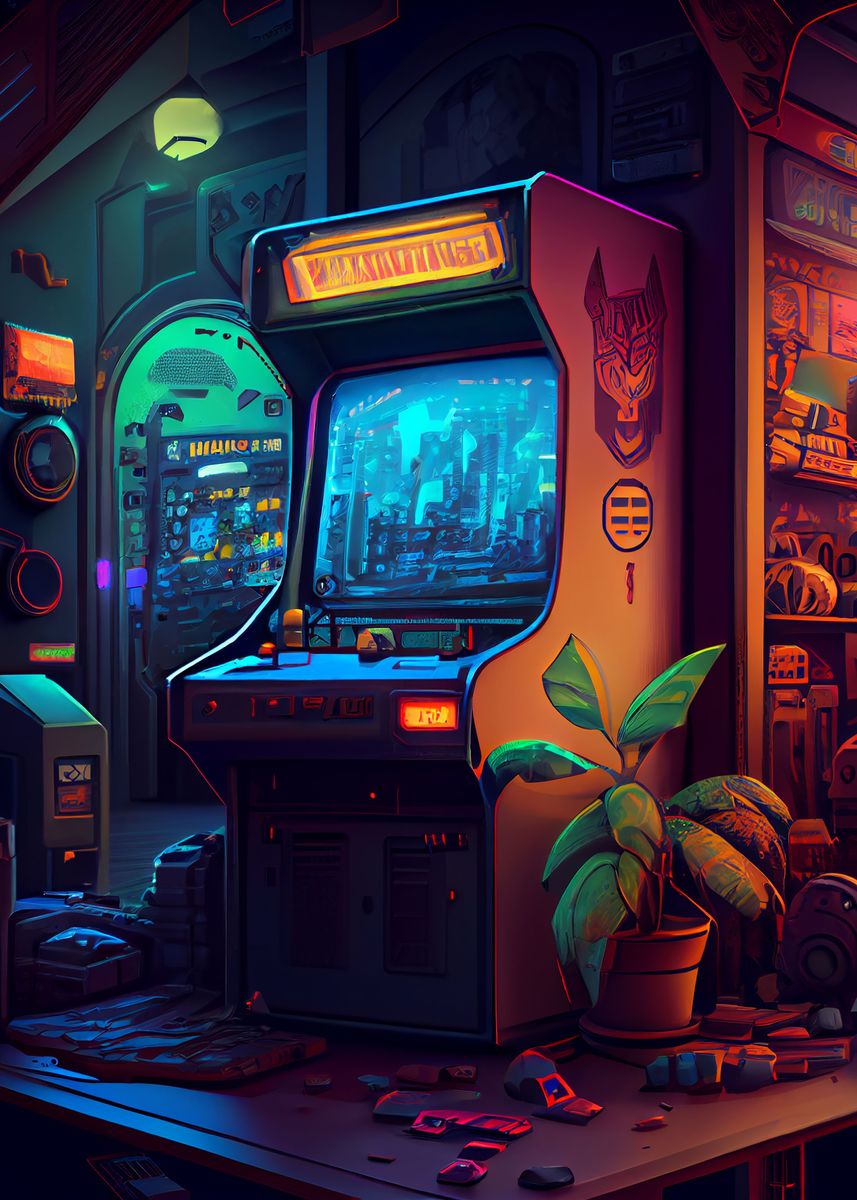 'Real arcade gaming' Poster, picture, metal print, paint by Designersen ...