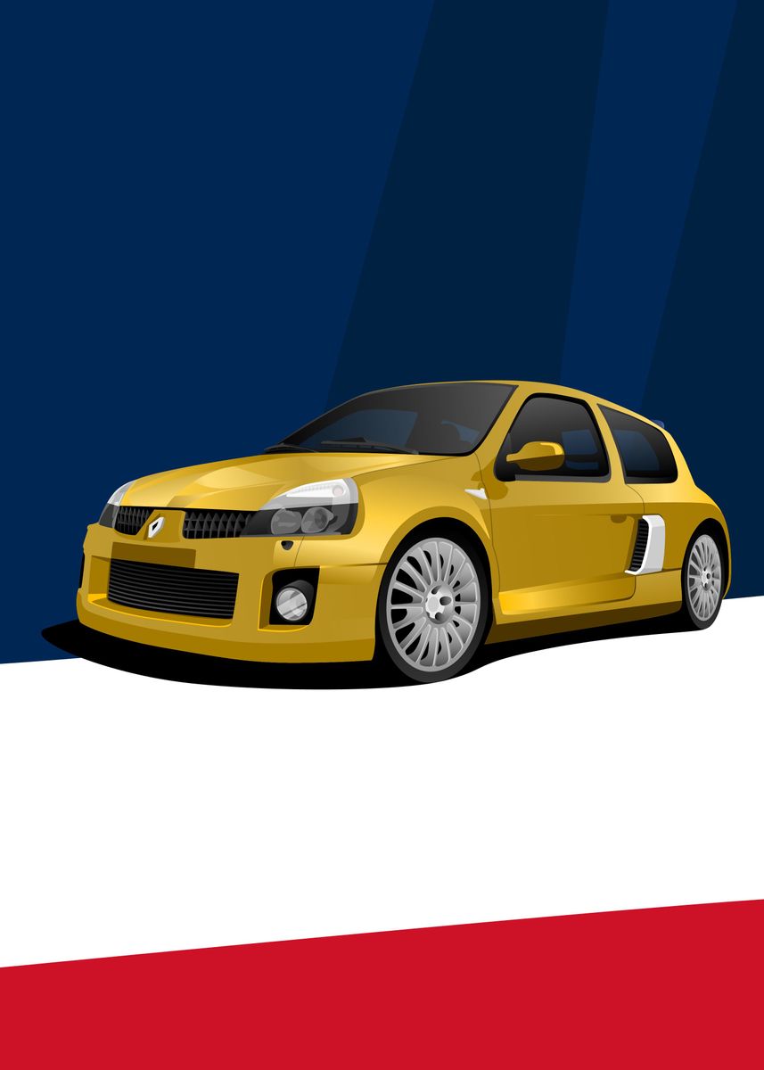 'Renault Clio V6' Poster, picture, metal print, paint by Ahmad Nur ...