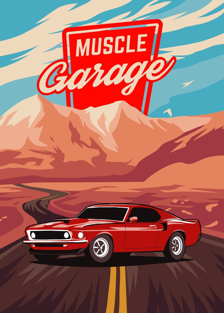 'Car' Poster, picture, metal print, paint by lisa fit | Displate
