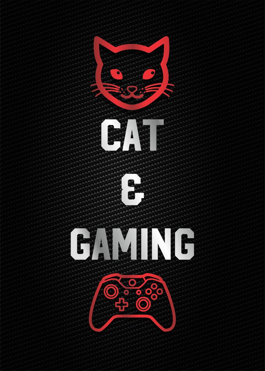 'cat and gaming' Poster by Greatest of all time Displate | Displate