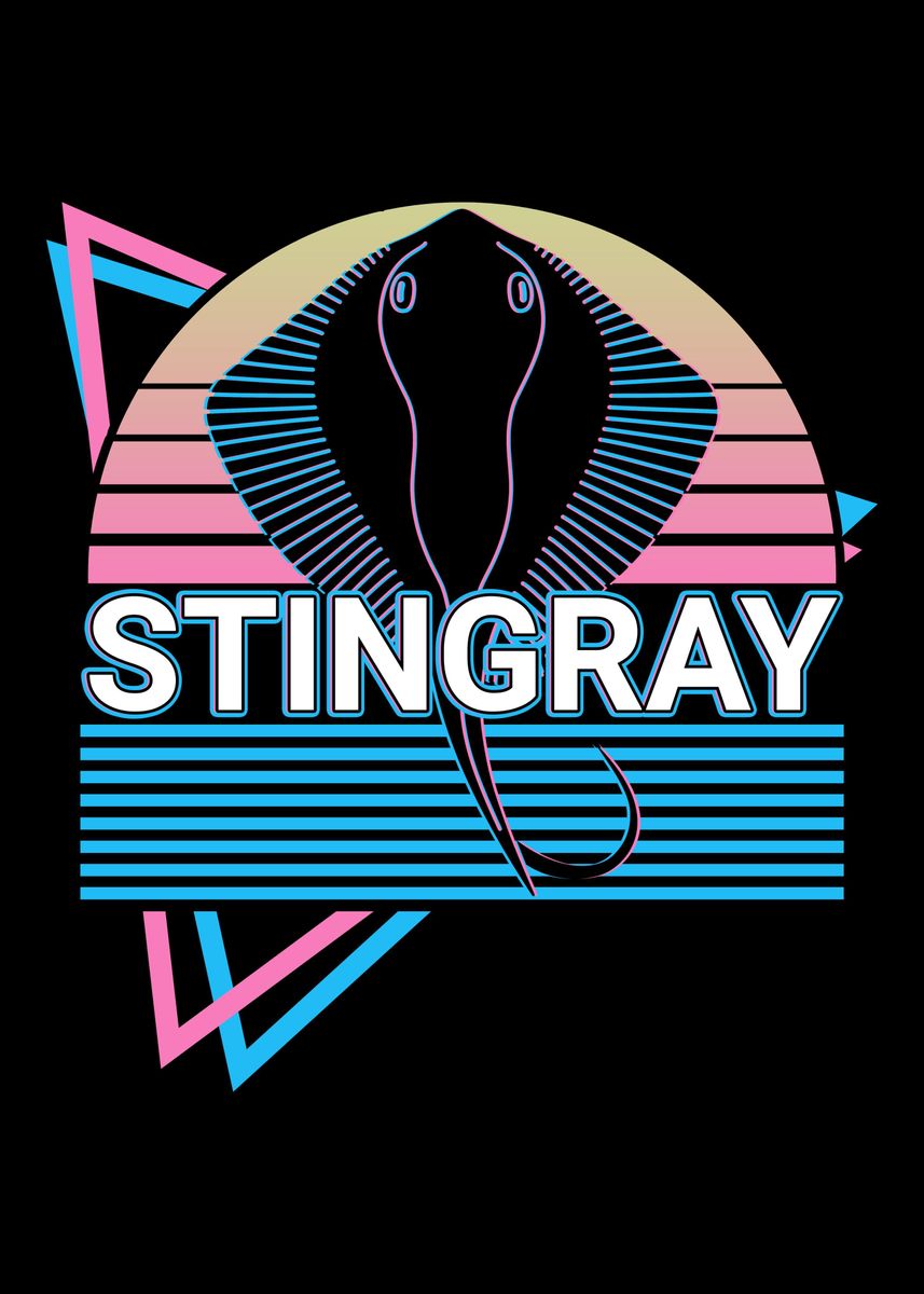'Stingray Retro' Poster, picture, metal print, paint by AestheticAlex ...