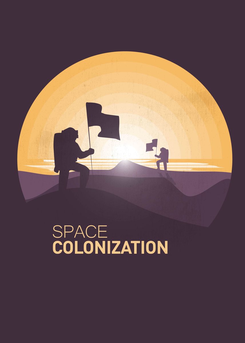 'space colonization' Poster, picture, metal print, paint by Selja Cute ...