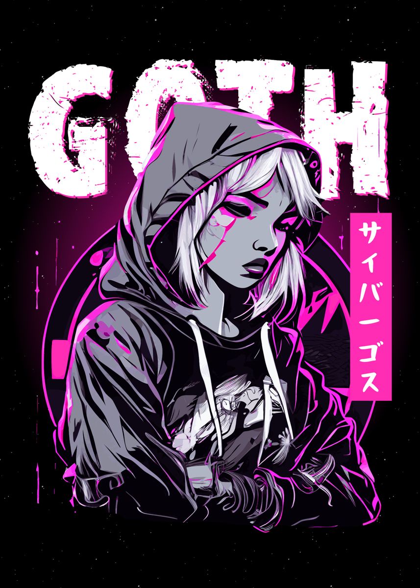 'Sad Anime Goth Girl' Poster, picture, metal print, paint by BestPrints ...