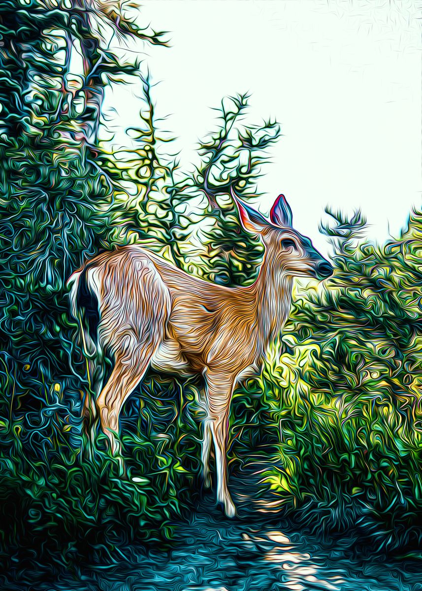 'Deer' Poster by Tiker Arts | Displate