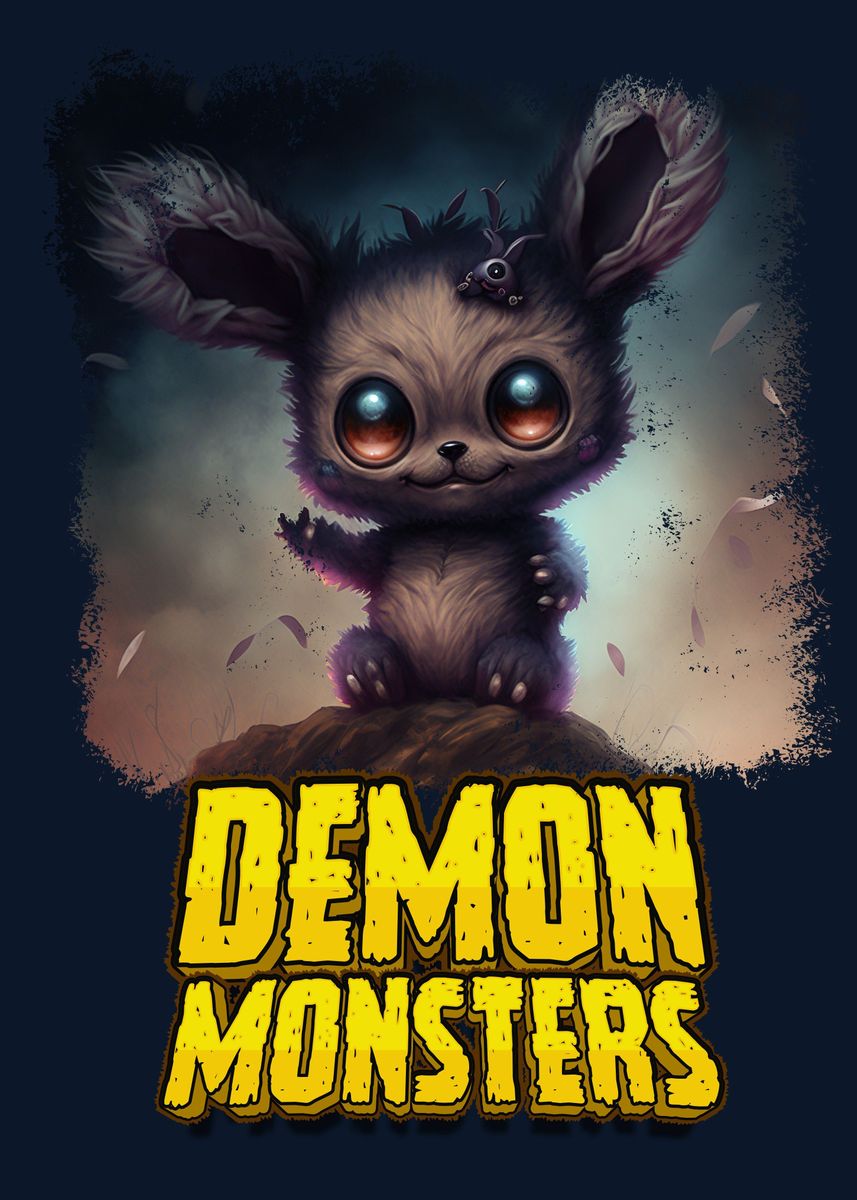 'Big Eye happy demon' Poster, picture, metal print, paint by Stefan ...