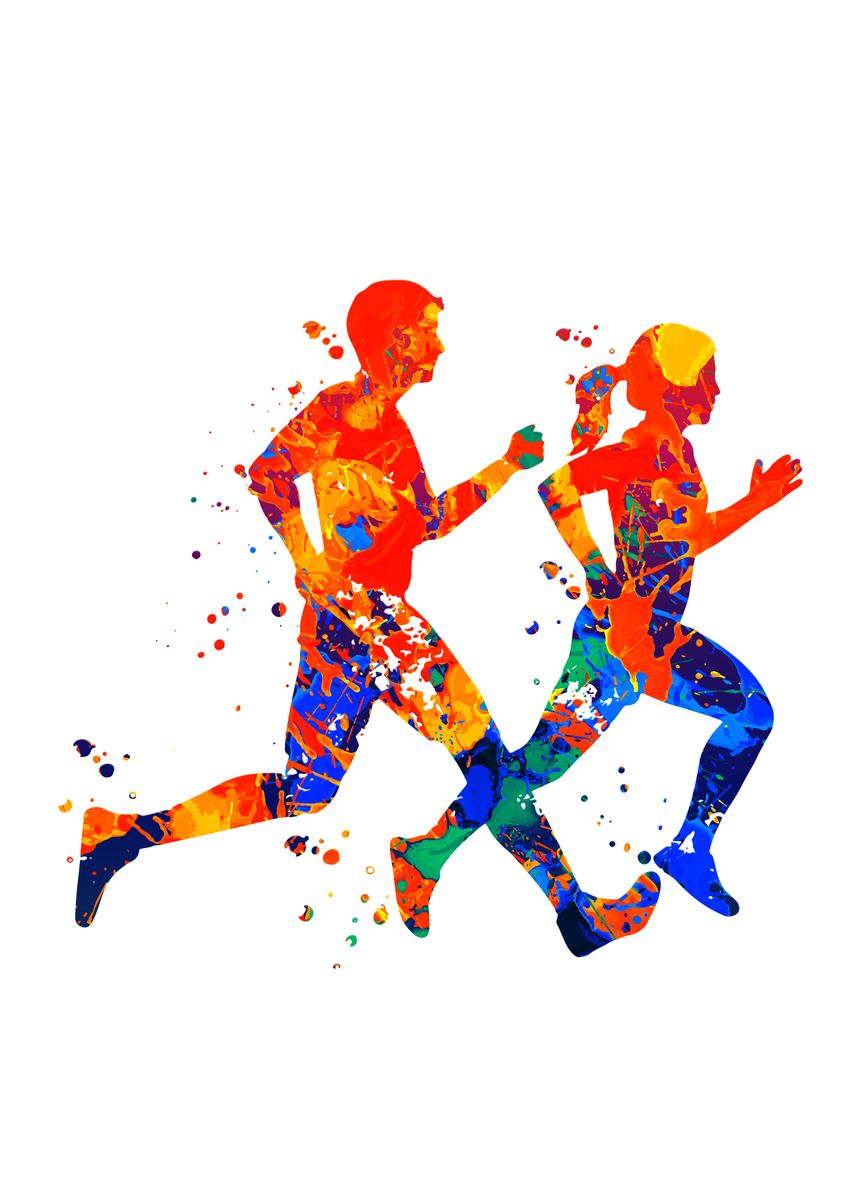 'Runners' Poster, picture, metal print, paint by Dalton Joyce | Displate