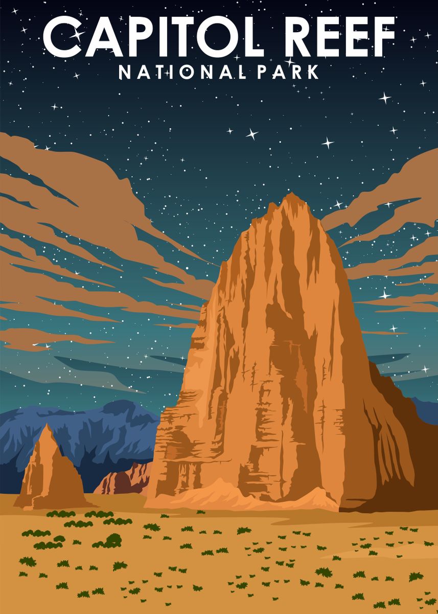 'Capitol Reef National Park' Poster, picture, metal print, paint by ...