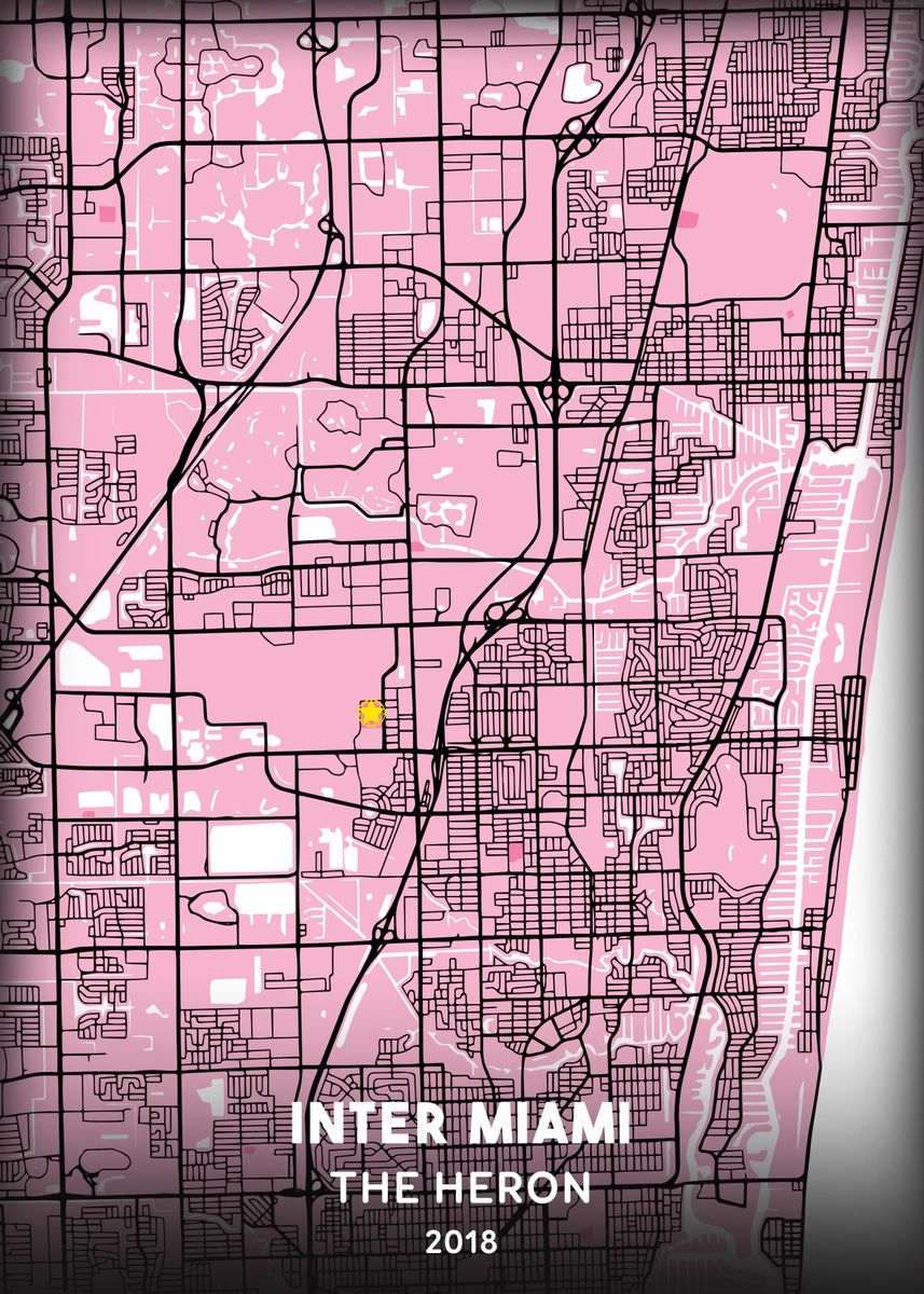 'Inter Miami ' Poster, picture, metal print, paint by Yates Madeline ...