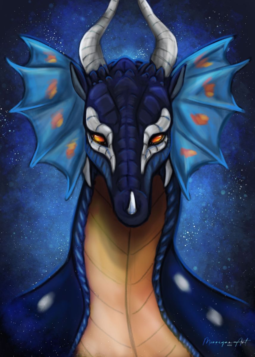 'Blue Dragon' Poster, picture, metal print, paint by Morrigan | Displate