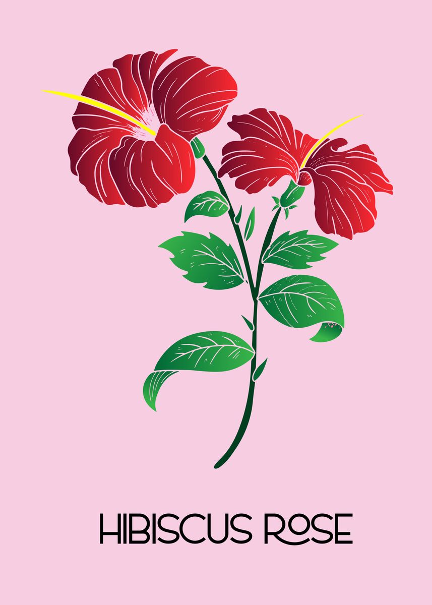 'Tropical hibiscus flower' Poster, picture, metal print, paint by Le ...