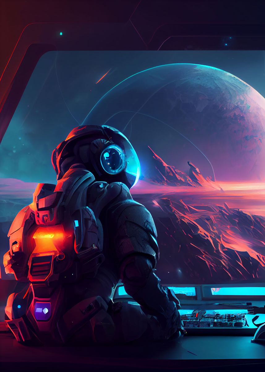 'science fiction of gaming' Poster, picture, metal print, paint by ...