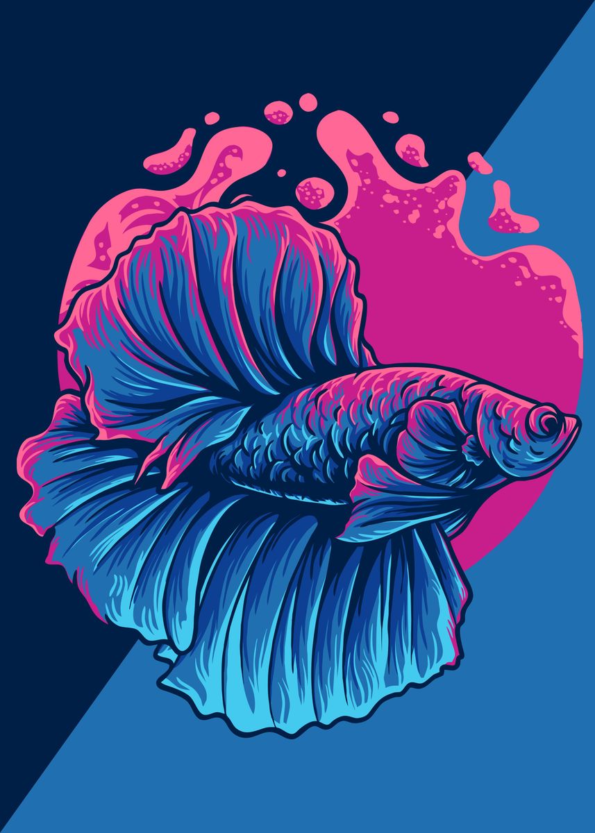 'Betta fish' Poster, picture, metal print, paint by Tran Duc Hieu ...