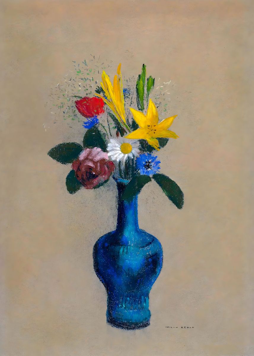 'Odilon Redon Vase of Bleu' Poster, picture, metal print, paint by ...