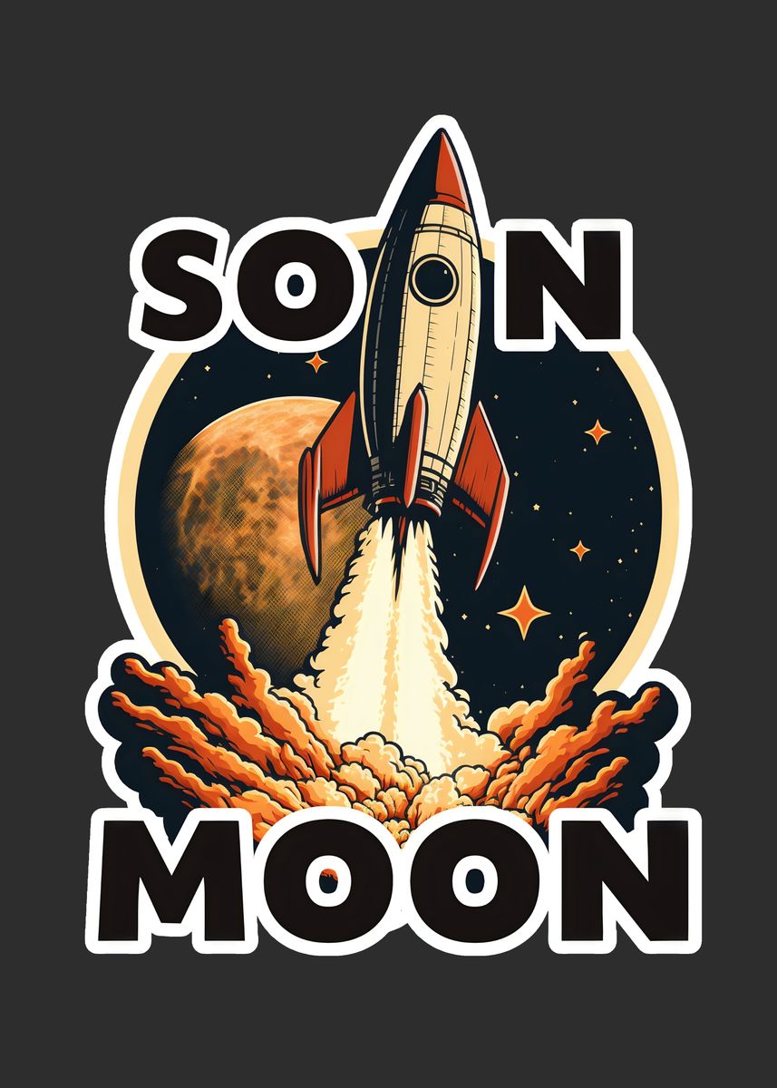 'Moon Soon' Poster, picture, metal print, paint by FusionDesigns | Displate