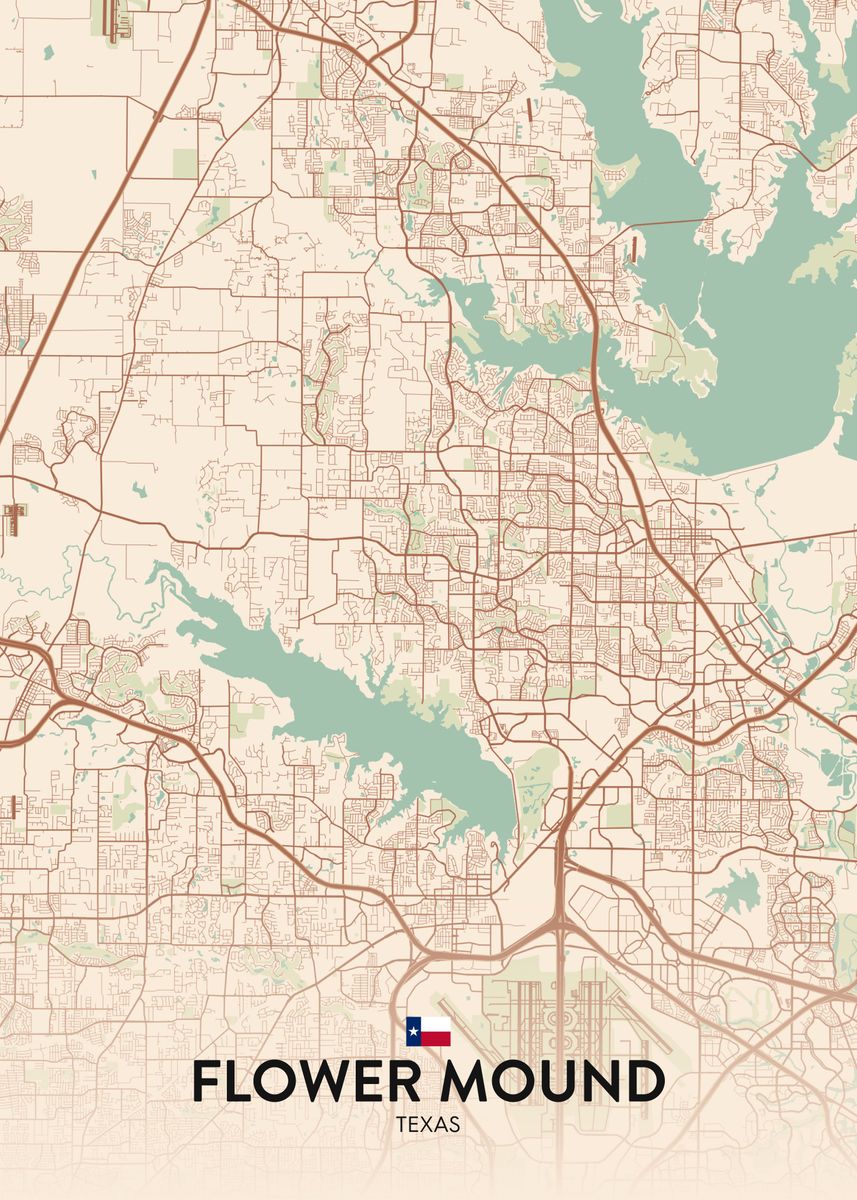 'Flower Mound TX' Poster, picture, metal print, paint by IMR Designs ...