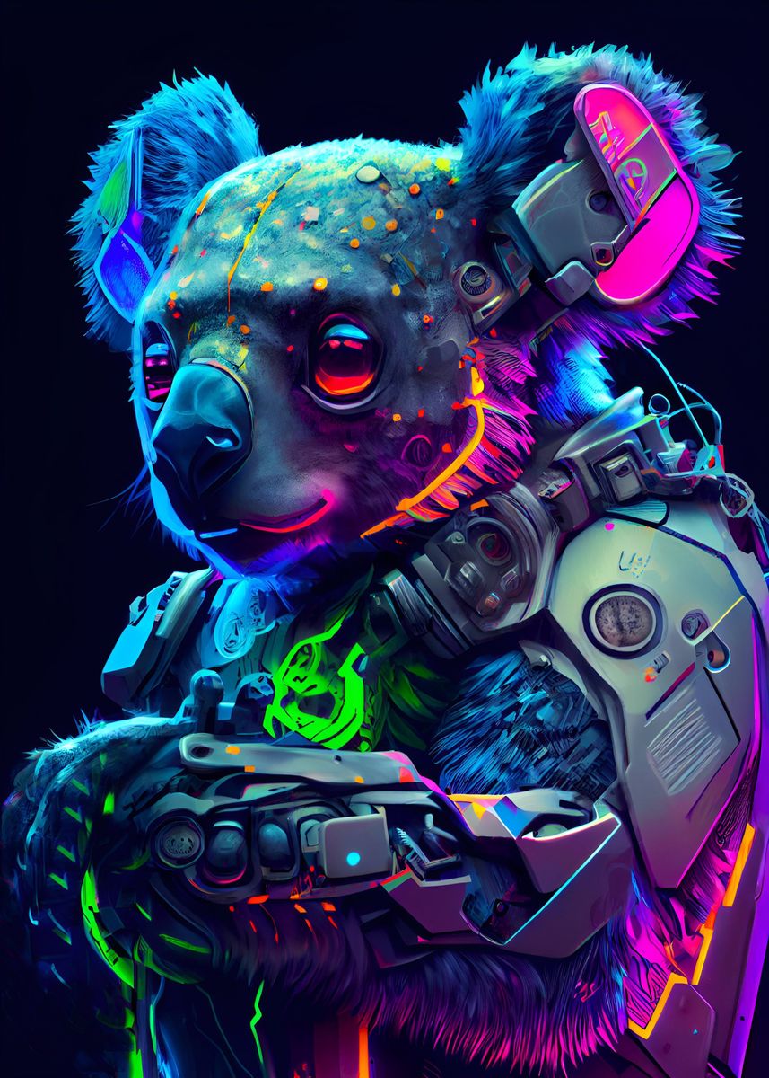 'Panda cyber' Poster, picture, metal print, paint by sinnois | Displate