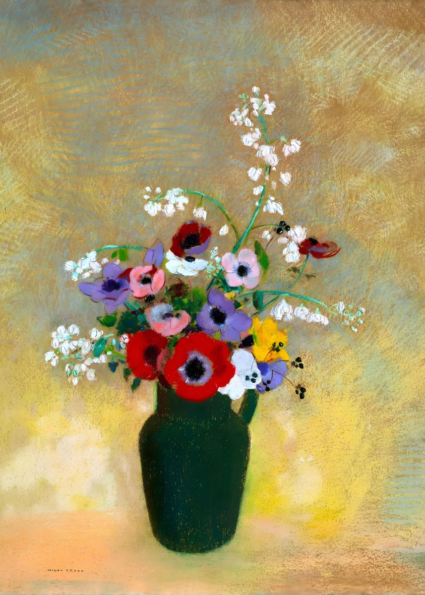 'Odilon Redon Large Vase' Poster, picture, metal print, paint by ...