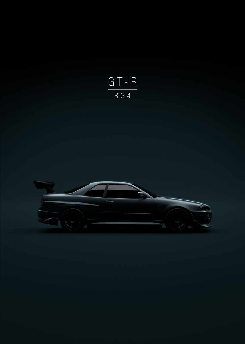 '1999 Skyline GTR R34 FF' Poster, picture, metal print, paint by 21 MXM ...