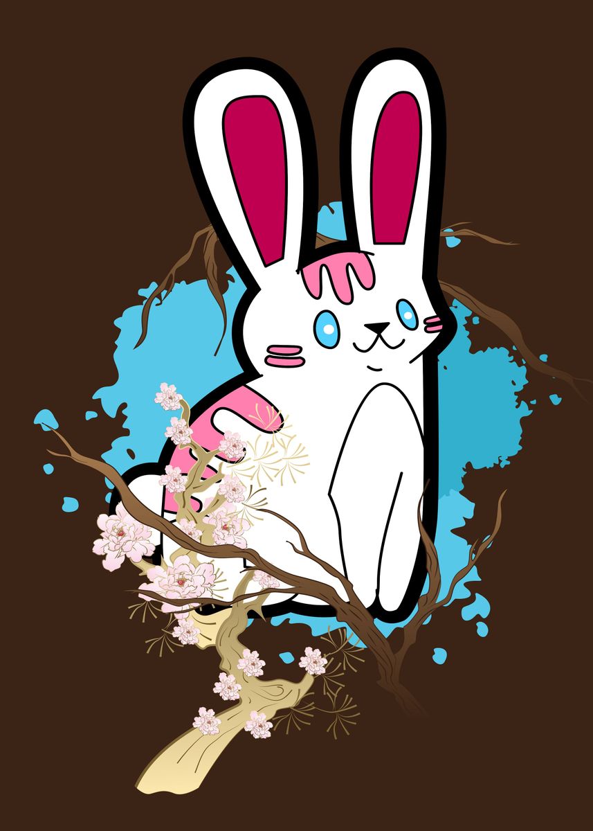 'Rabbit illustration' Poster, picture, metal print, paint by ...