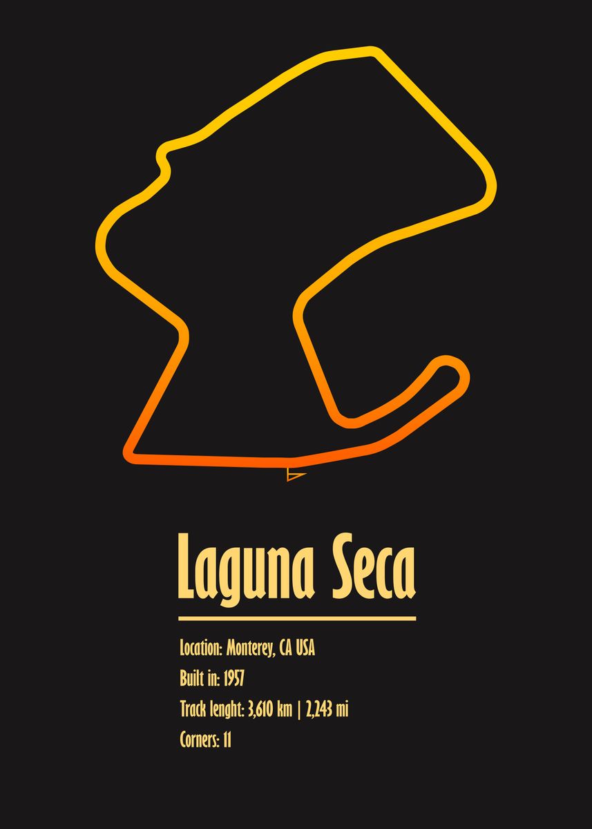 'Laguna Seca' Poster, picture, metal print, paint by Manari | Displate