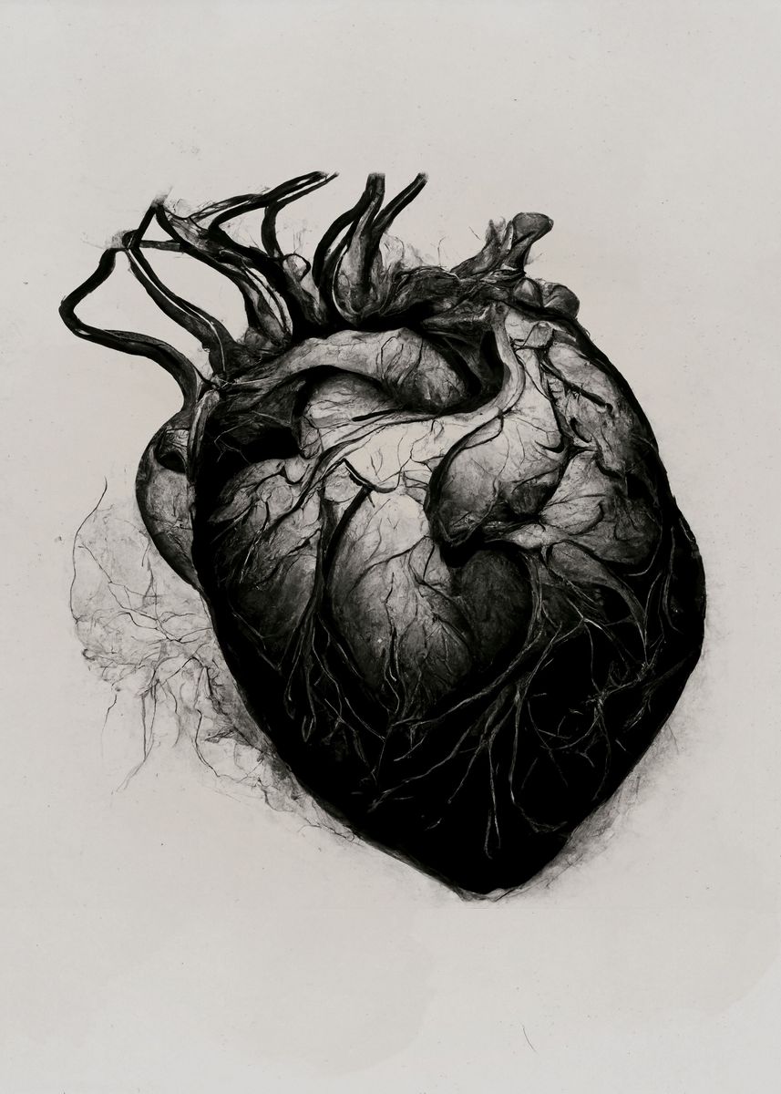 'Medieval Anatomy heart' Poster, picture, metal print, paint by Stefan ...