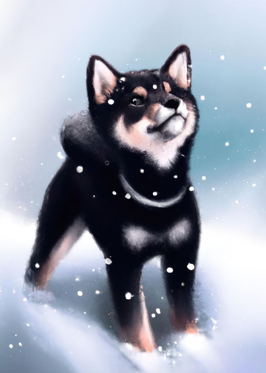 'First Snowfall' Poster, picture, metal print, paint by MoCreates Art ...