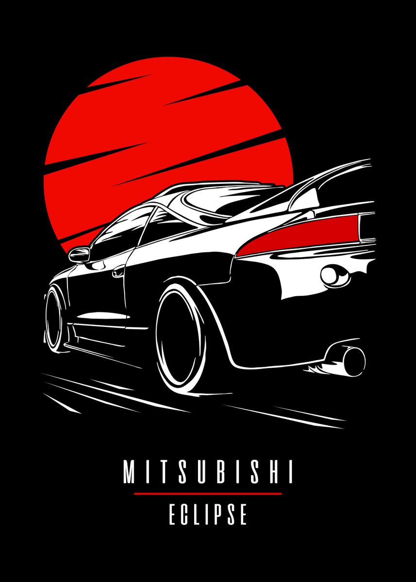 'Mitsubishi Eclipse' Poster, picture, metal print, paint by Faissal ...